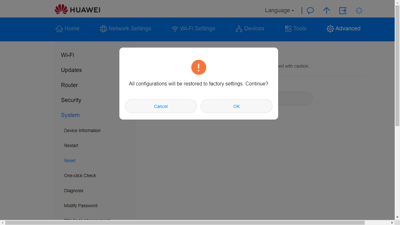 B535 - How to do a factory reset, step 9